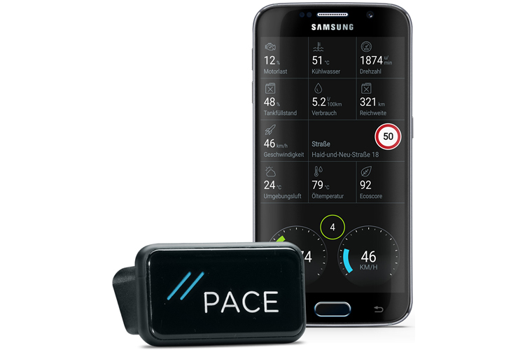 PACE Link + PACE App | Per OBD 2 Adapter zum Smart Car
